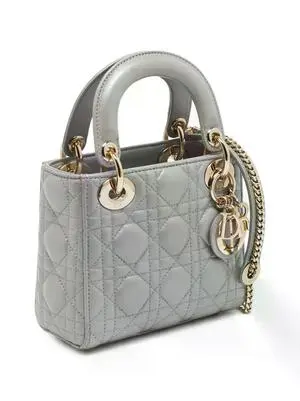 Dior Mini Lady Cannage Tote Bag - Grey