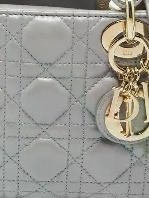 Dior Mini Lady Cannage Tote Bag - Grey