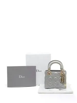Dior Mini Lady Cannage Tote Bag - Grey