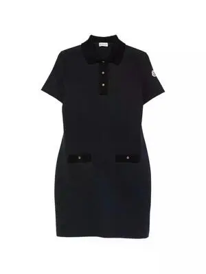 Moncler Logo Patch Mini Dress - Blue