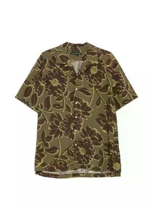 Brian Dales Floral-print Short-sleeve Shirt - Green