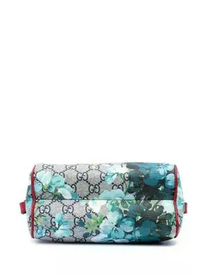 Gucci Mini Gg Supreme Blooms Boston Bag Satchel - Red