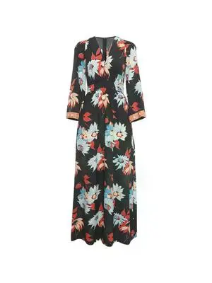 Etro Floral Print Embellished Cuff Dress