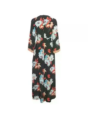 Etro Floral Print Embellished Cuff Dress