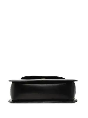 FERRAGAMO Calfskin Metal Top Handle Bag - Black