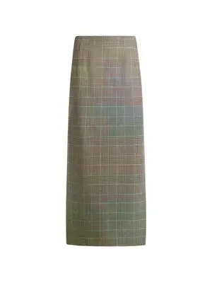 Etro Stretch Wool Midi Skirt With Prince Of Wales Motif - Neutrals