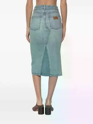 MAISON MARGIELA Denim Midi Skirt With Rear Slit