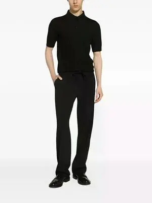 Dolce & Gabbana Silk Jacquard Polo Shirt With Dg Logo