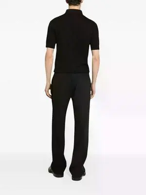 Dolce & Gabbana Silk Jacquard Polo Shirt With Dg Logo