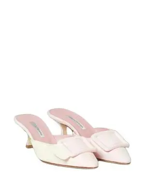 Manolo Blahnik Maysale Buckle-detail Mules - Pink
