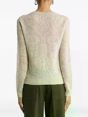 Etro Wool Jacquard Sweater With Placed Motif