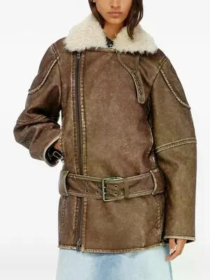 DIESEL® Double-breasted Aviator-biker Coat