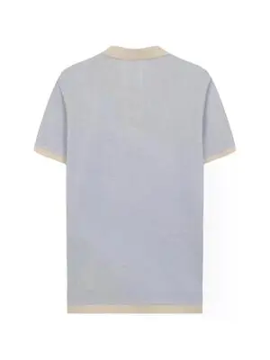 NOWADAYS Open-collar Waffle-knit T-shirt - Grey
