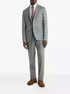 Etro Single-breasted Wool Jacket With Check Motif