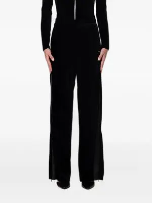 Emporio Armani Chenille Straight-leg Pants - Black