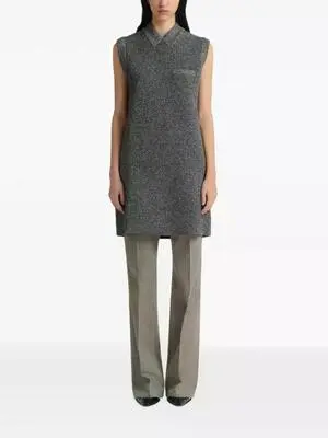 Marni Gray Wool Lurex Mini Dress