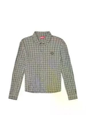 DIESEL® Check Shirt With Seersucker Effect - Neutrals