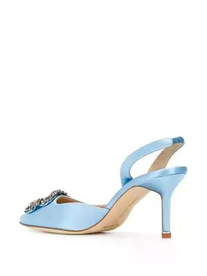 Manolo Blahnik Embellished Toe Slingback Pumps