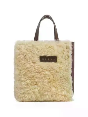 Marni Museo Soft Shearling Leather Tote Bag