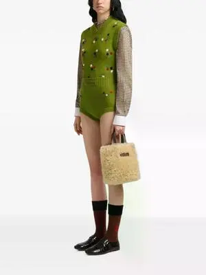 Marni Museo Soft Shearling Leather Tote Bag