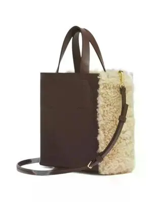 Marni Museo Soft Shearling Leather Tote Bag