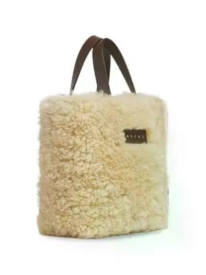 Marni Museo Soft Shearling Leather Tote Bag