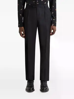 Etro Wool Flannel Trousers With Crease Detail