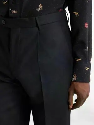 Etro Wool Flannel Trousers With Crease Detail