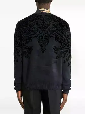 Etro Wool-blend Jacquard Sweater With Chenille Motif