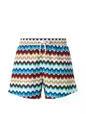Missoni Zigzag Print Swim Shorts - Blue