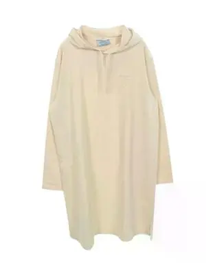 Prada Light Beige Hooded Midi Dress - Neutrals