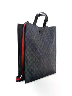 Gucci Convertible Soft Open Gg Coated Canvas Tall Tote Bag