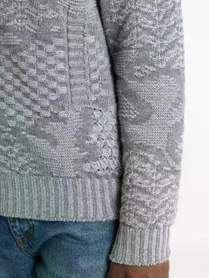 Etro Knit Wool-blend Bomber Jacket With Motif