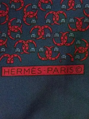 Hermès Horseshoe-print Pocket Square