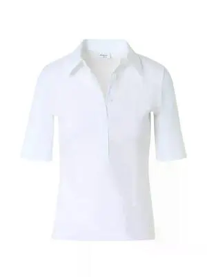 Akris Ribbed Knit Polo Shirt - White