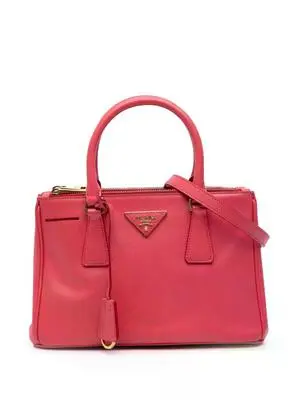 Prada Saffiano Lux Galleria Double Zip Satchel - Pink