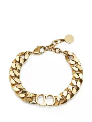 Dior 30 Montaigne -tone Curb Chain Bracelet With Cd Motif