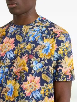 Etro Cotton-jersey T-shirt With Floral-motif