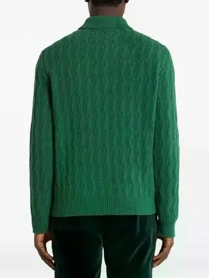 Etro Cashmere Polo Sweater With Wavy Motif