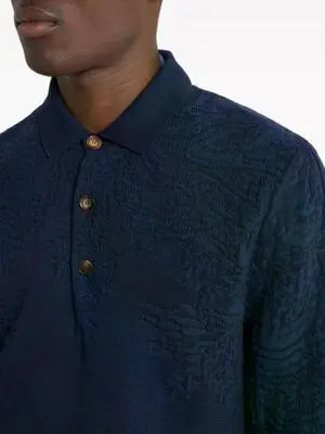 Etro Polo-style Sweater In Cotton And Wool With Paisley-motif