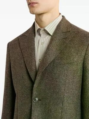 Etro Single-breasted Wool-blend Basketweave Jacket