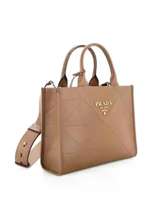 Prada Embossed Leather Small Shopper Tote Bag