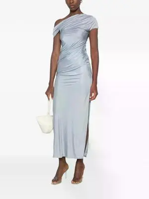Galvan Ruched Off-shoulder Gown