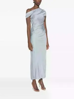 Galvan Ruched Off-shoulder Gown