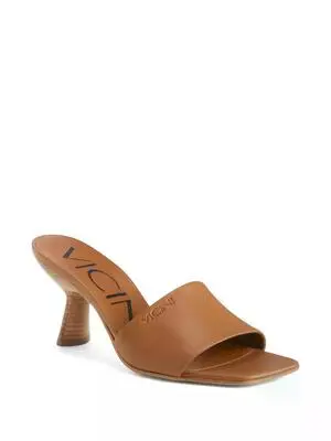 GIUSEPPE ZANOTTI Square-toe Leather Mules With Sculptural Heel