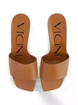 GIUSEPPE ZANOTTI Square-toe Leather Mules With Sculptural Heel