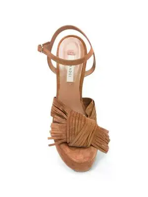 Casadei Suede Fringe Detail Sandals