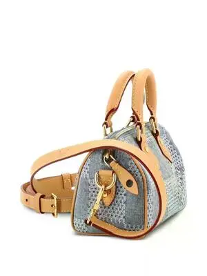 LOUIS VUITTON Speedy Bandouliere 3d Damier Giant Denim 18 Crossbody Bag - Blue