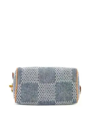 LOUIS VUITTON Speedy Bandouliere 3d Damier Giant Denim 18 Crossbody Bag - Blue