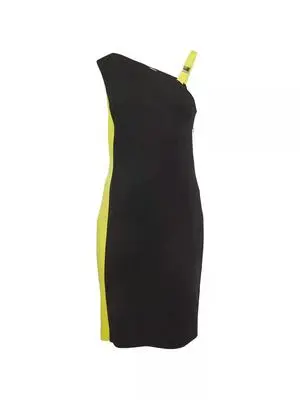 Versace One-shoulder Colour-block Asymmetric Dress